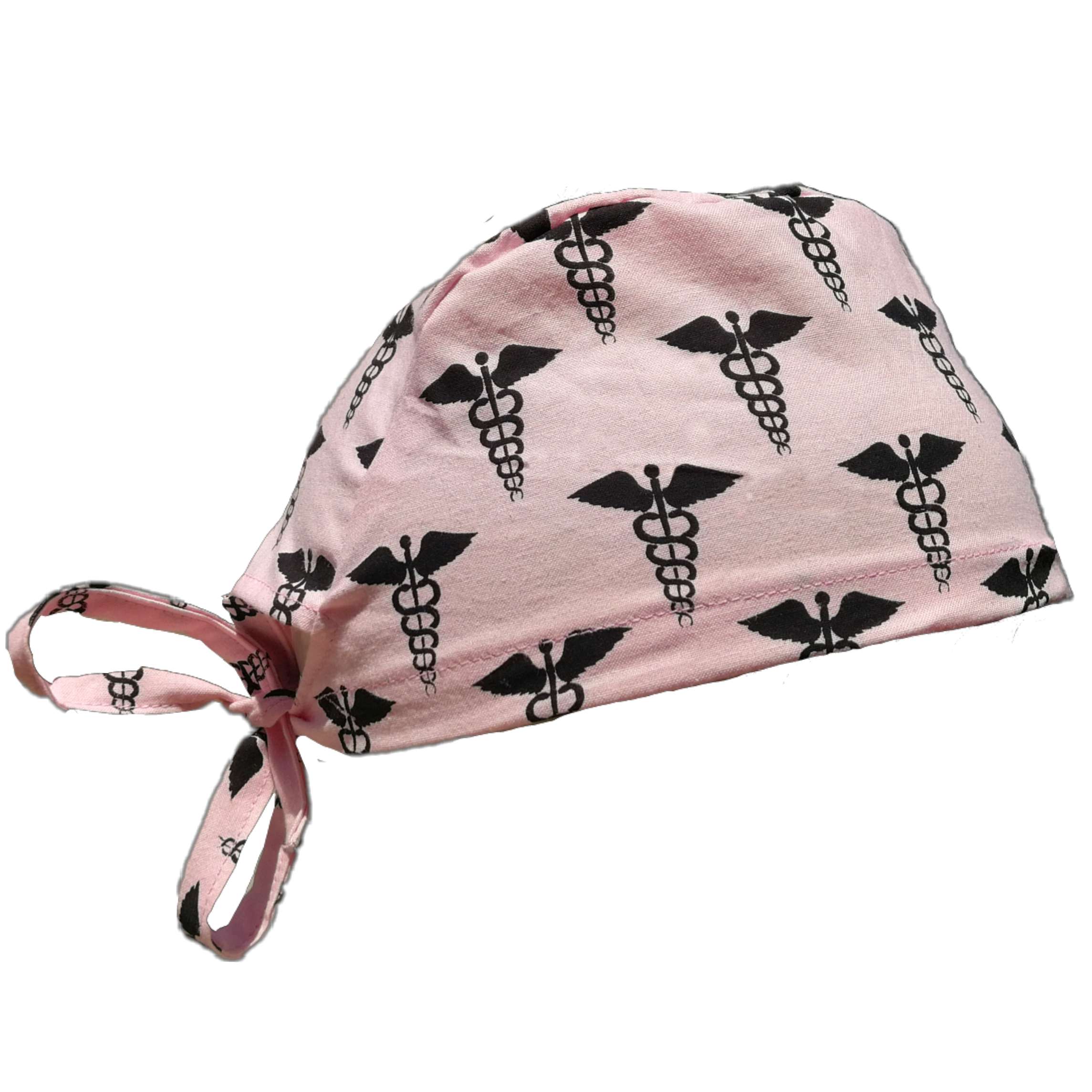 Baby Pink Caduceus Surgeon Cap | Medical Snake Caduceus